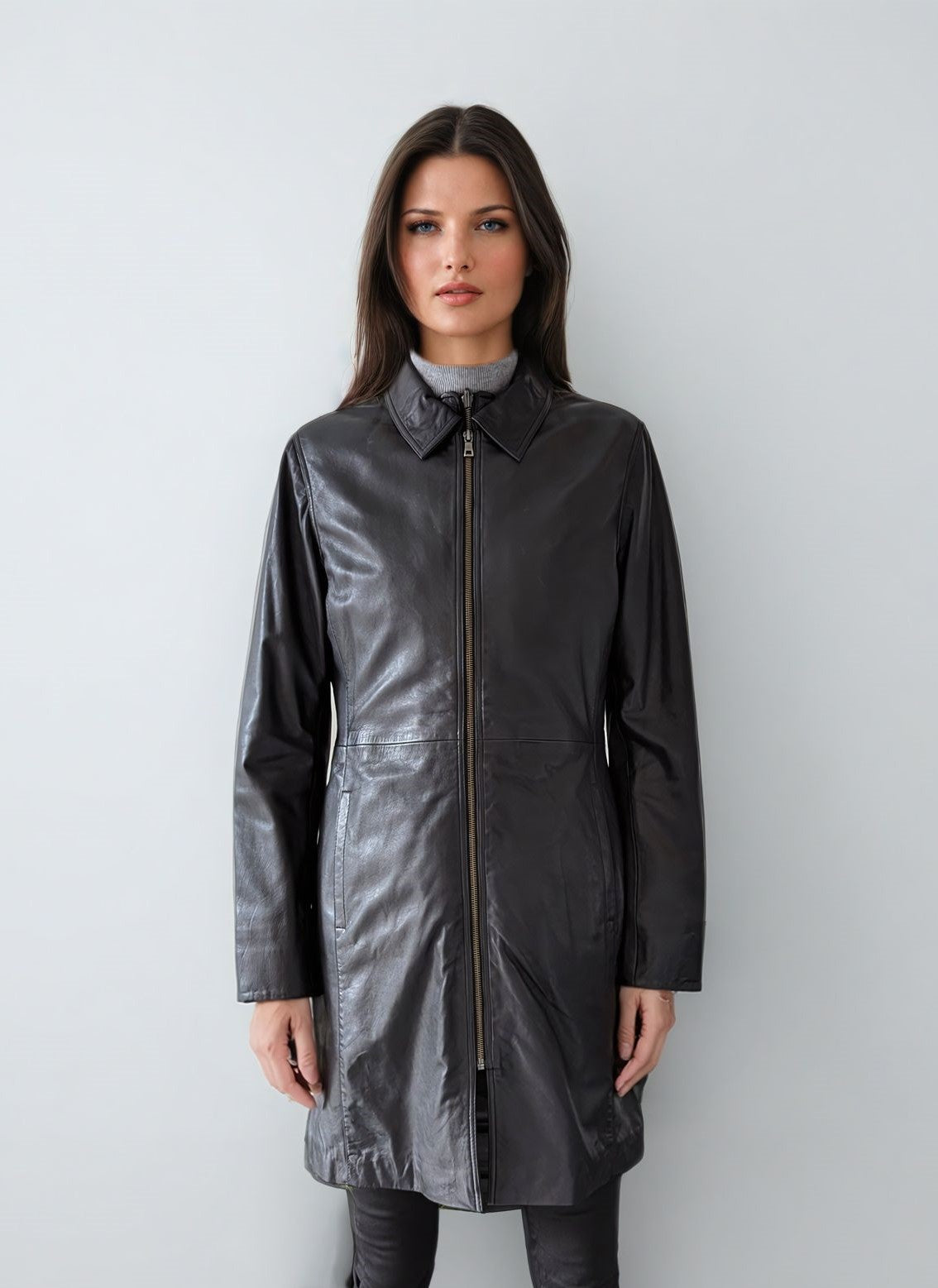 Aricia, 90 cm. - Lamb Malli Leather Jacket - Women - Black – Stampe Denmark