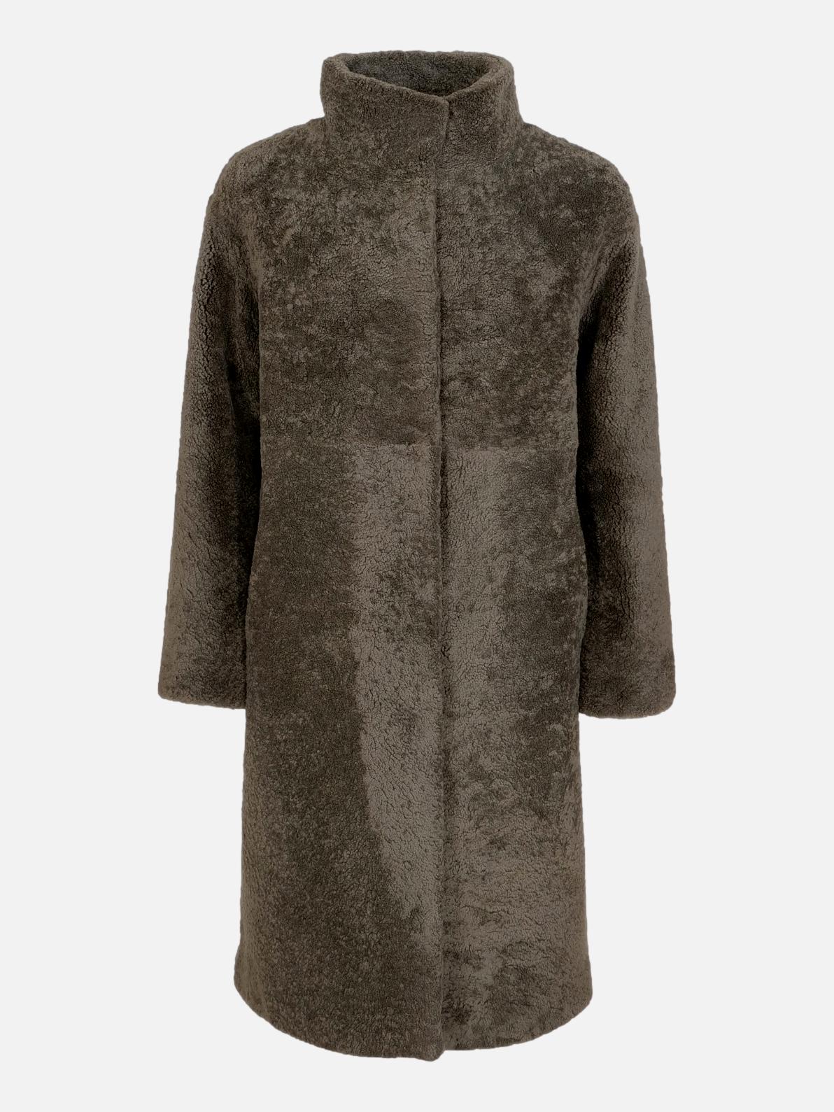 Filuka 100 cm. - Lamme pels jakke - Dame - Army grøn – Stampe Denmark